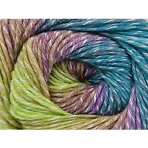 Lot of 4 x 100gr Skeins Ice Yarns Magic COTTONAC (30% Cotton) Yarn Blue Shades Green Camel Lilac