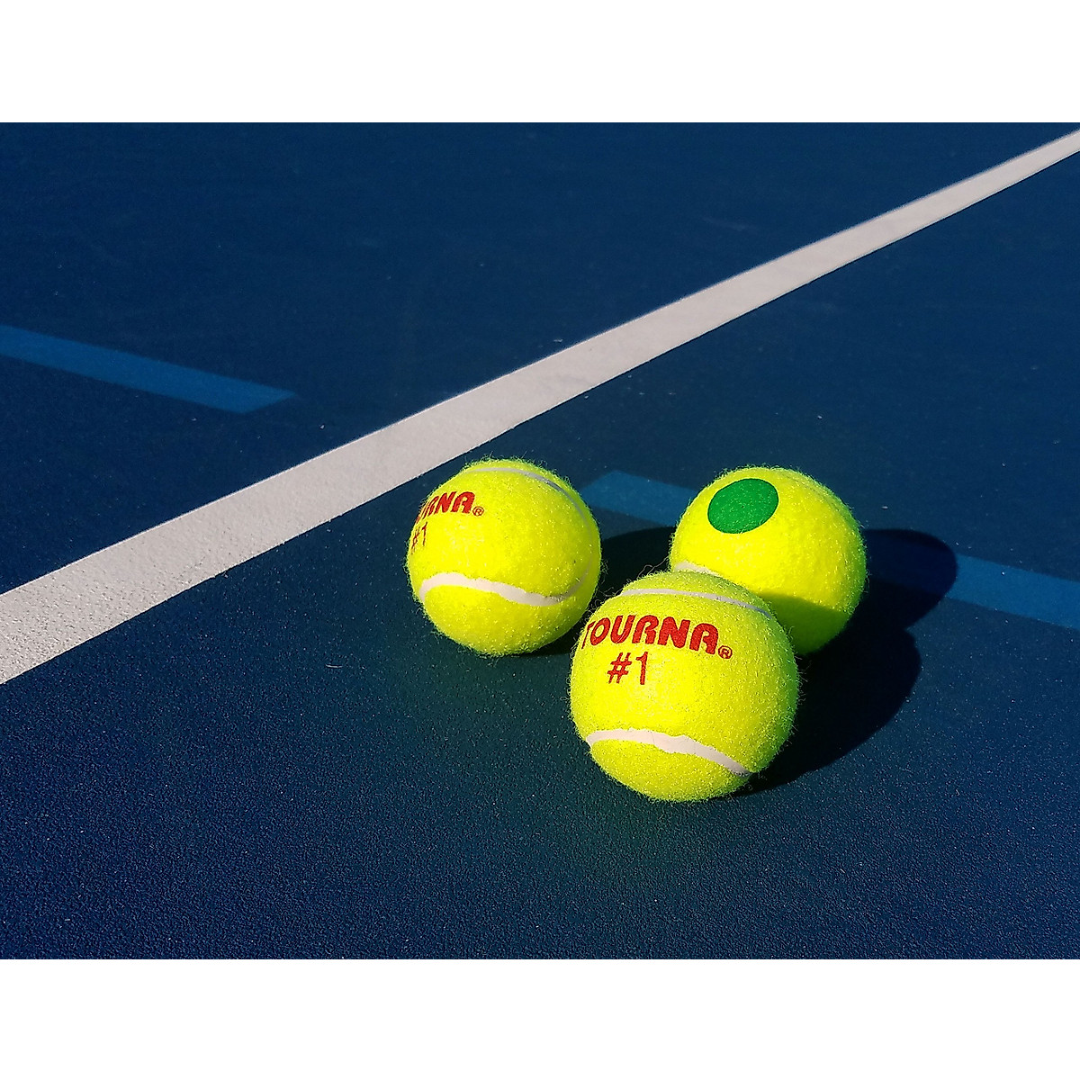 TOURNA 12 Pack Pressurized Green Dot Tennis Balls in a Pressurized Can, USTA Approved