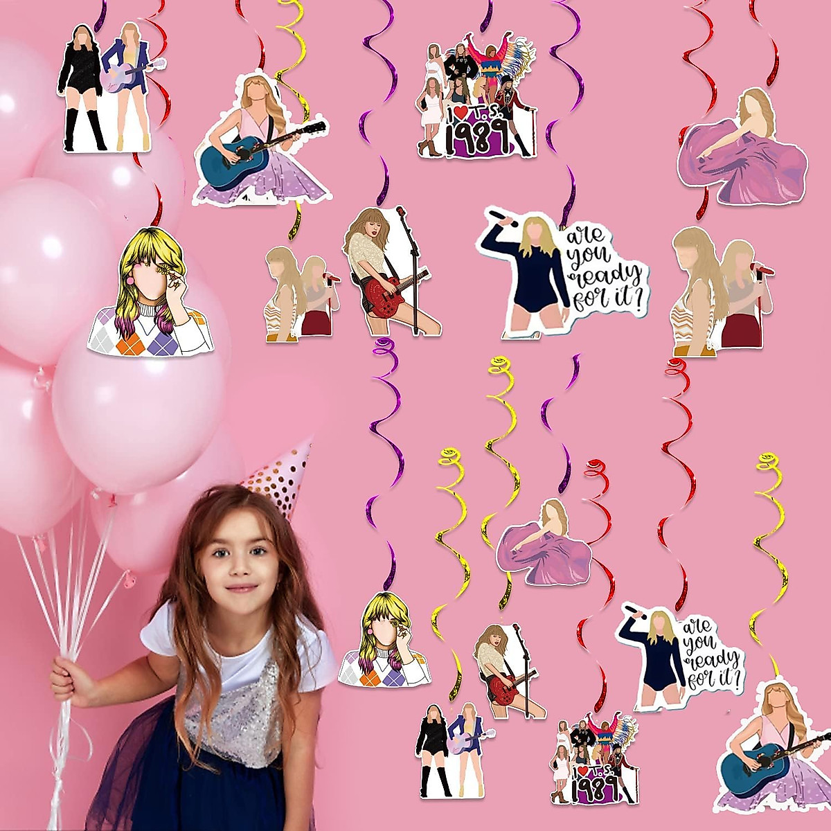 32PCS Singer Party Decorations Hanging Swirls Popular Singer Birthday Party Hanging Swirls Sets Singer Fans Music Party Decorations (32PCS)