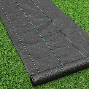 Goasis Lawn Weed Barrier Control Fabric Ground Cover Membrane Garden Landscape Driveway Weed Block Nonwoven Heavy Duty 125gsm Black,3FT x 300FT