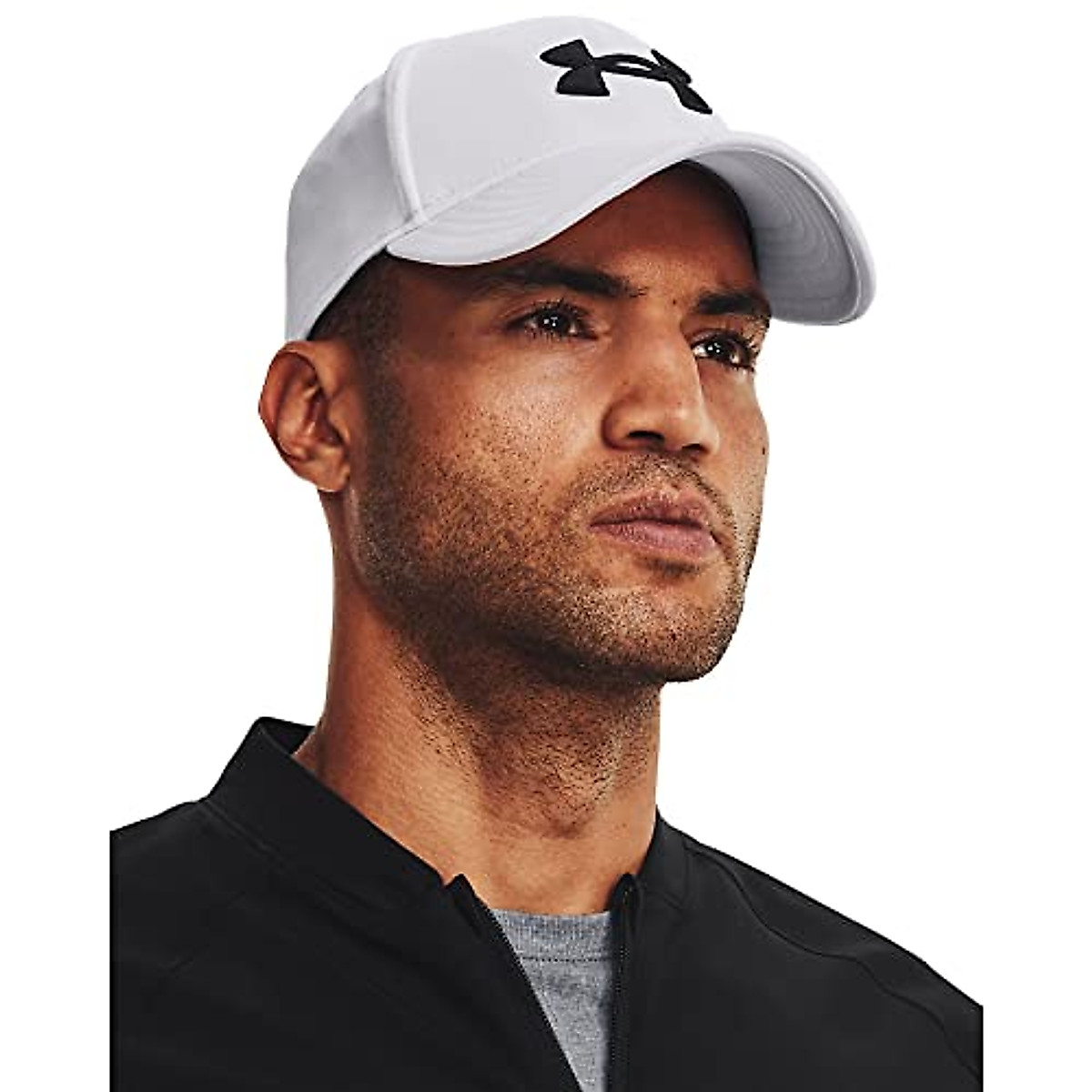 Under Armour Men's Standard Blitzing Cap Stretch Fit, (100) White / / Black, Small/Medium