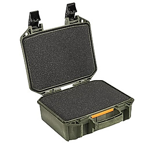 Pelican Vault - V100 Multi-Purpose Hard Case with Foam for Camera, Drone, Equipment, Electronics, Sportman's Pistol Case, and Gear (OD Green)