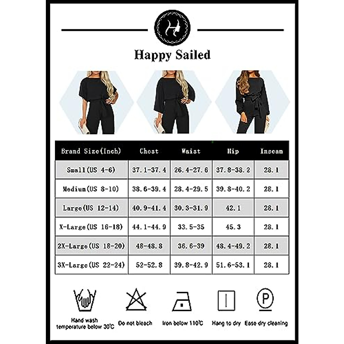 Happy Sailed Women Casual Loose Short Sleeve Belted Wide Leg Pant Romper Jumpsuits Medium Black