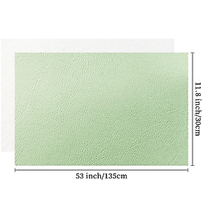 XHT Smooth Light Green Faux Leather Roll 11.8"x53" Soft Plain Synthetic Upholstery Crafts Fabric for DIY Cosplay Garment Jewelry Accessories