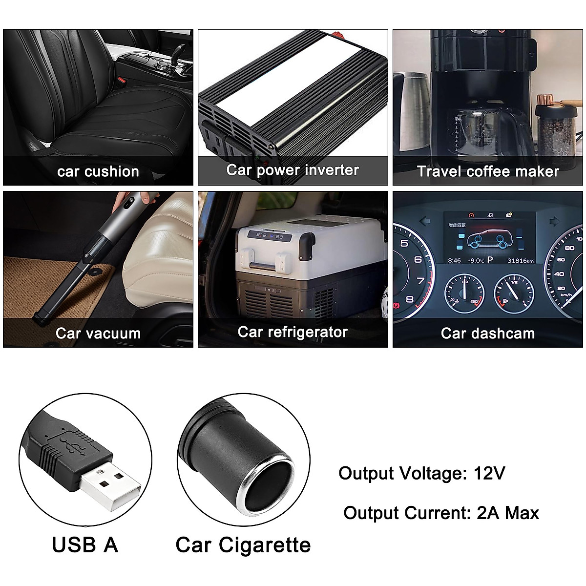 MEIRIYFA USB to Cigarette Lighter Socket Converter for Car,USB A Male 5V to 12V Step Up Car Cigarette Lighter Female Adapter Cable for Car Driving Recorder,GPS,E-Dog