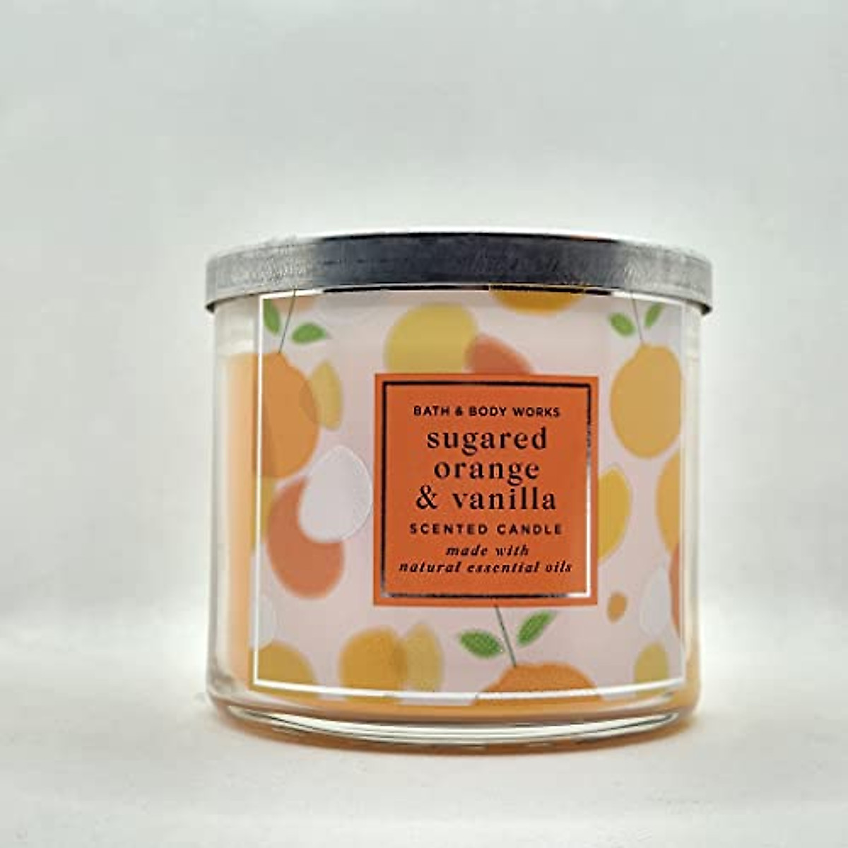 Bath & Body Works, White Barn 3-Wick Candle w/Essential Oils - 14.5 oz - 2022 Spring Scents! (Sugared Orange & Vanilla)