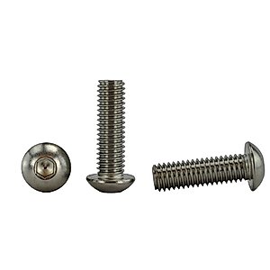 Stainless 3/8-16 x 1-1/4" (3/4" to 3" Available) Socket Button Head Cap Screws, Full Thread, Hex Drive, Stainless Steel 18-8, Coarse Thread (3/8-16 X 1-1/4)