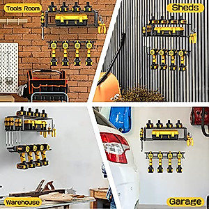 Tafatee Power Tool Organizer Wall Mount,Separate Design 3 Layers Cordless Tool Organizers and Storage Drill Holder Heavy Duty Metal Tool Shelf Utility Storage Rack for Tool Room Workshop Garage Perfect for Dad Father's Day Gifts(2 Pack)