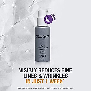 Neutrogena Rapid Wrinkle Repair Retinol Night Face Moisturizer, Daily Anti-Aging Face Cream with Retinol & Hyaluronic Acid to Fight Fine Lines & Wrinkles, 1 fl. oz