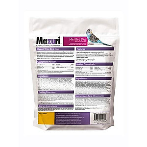 Mazuri | Nutritionally Complete Food for Mini Birds | 2 Pound (2 lb.) Bag