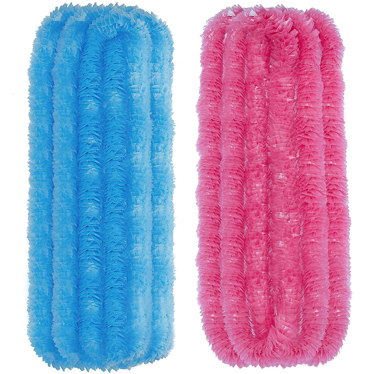 54 Pieces Baby Gender Reveal Leis Pink and Blue Leis Bulk Gender Reveal Necklaces Decorations Includes 27 Blue Leis and 27 Pink Leis for Baby Shower Gender Reveal Party Supplies