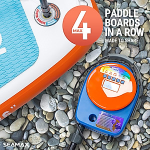 Seamax SUP20Max Double Stage 20PSI Electric Air Pump for Inflatable SUP and Boat, Intelligent Firmware with Built-in Temperature Sensor and Timer