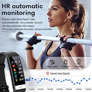 GOGUM Fitness Tracker,Heart Rate Monitor IP67 Waterproof Activity Tracker HRV Health Watch SPO2 Blood Oxygen Blood Pressure with Sleep Monitor and 11 Sport Modes for Women and Men (Black)