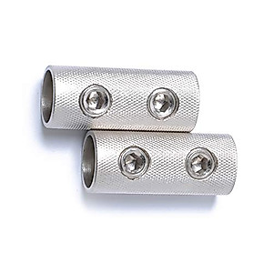 Wakauto 2 PCS 1/0 Gauge Wire Couplers Audio Car Brass Terminal Butt Connectors - 0GA