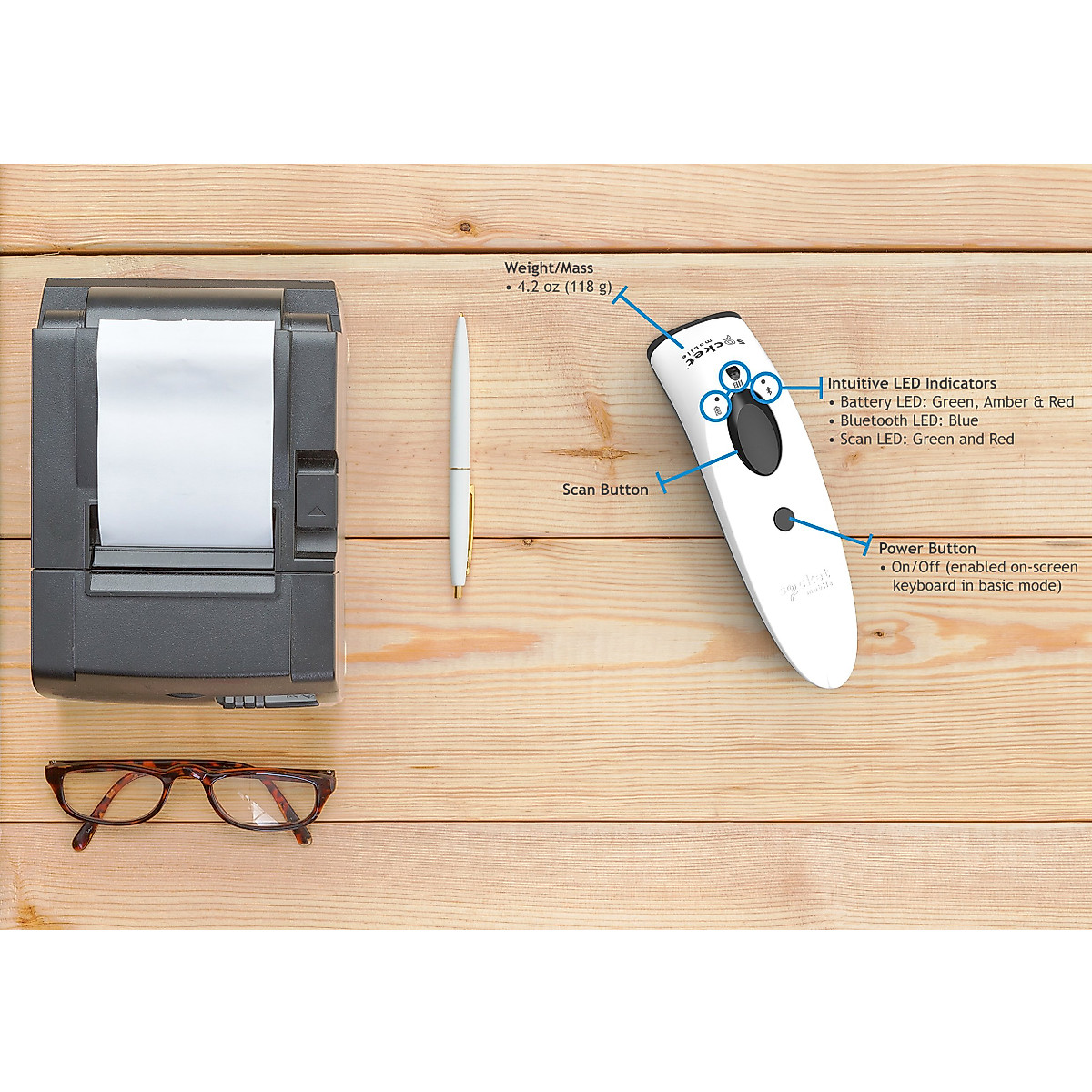 SOCKET CX3397-1855Scan S700, 1D Imager Barcode Scanner, White