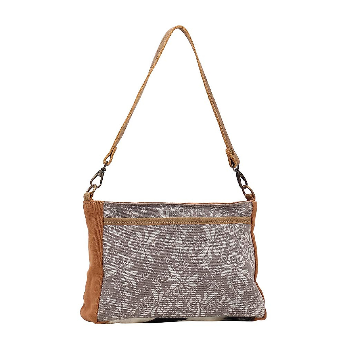 Myra Bag Florid Upcycled Canvas & Leather Small Crossbody Bag S-1458