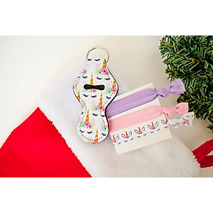 Daisy Lane Christmas Stocking Stuffer for Women Teen Girl, Small Gift Set for Kid, Keychain Hair Tie (Unicorn)