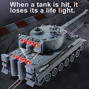 Remote Control Tank, RC WW2 German Tiger Army Tank Toy, 2.4Ghz 9-Channel RC Military Vehicles with Rotating Turret and Sounds, Best for 6 7 8 9 Boys Kids Xmas Military Toys
