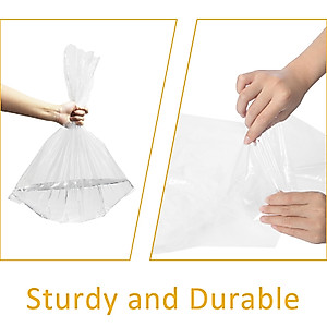 Belinlen 200 Pack 18 x 24 Inch Plastic Produce Bags Bread Loaf Bags Clear Plastic Flat Poly Bags with Twist Ties for Food, Bread, Dough, Clothes Packaging, Storage, Gift Bag(1 Mil)