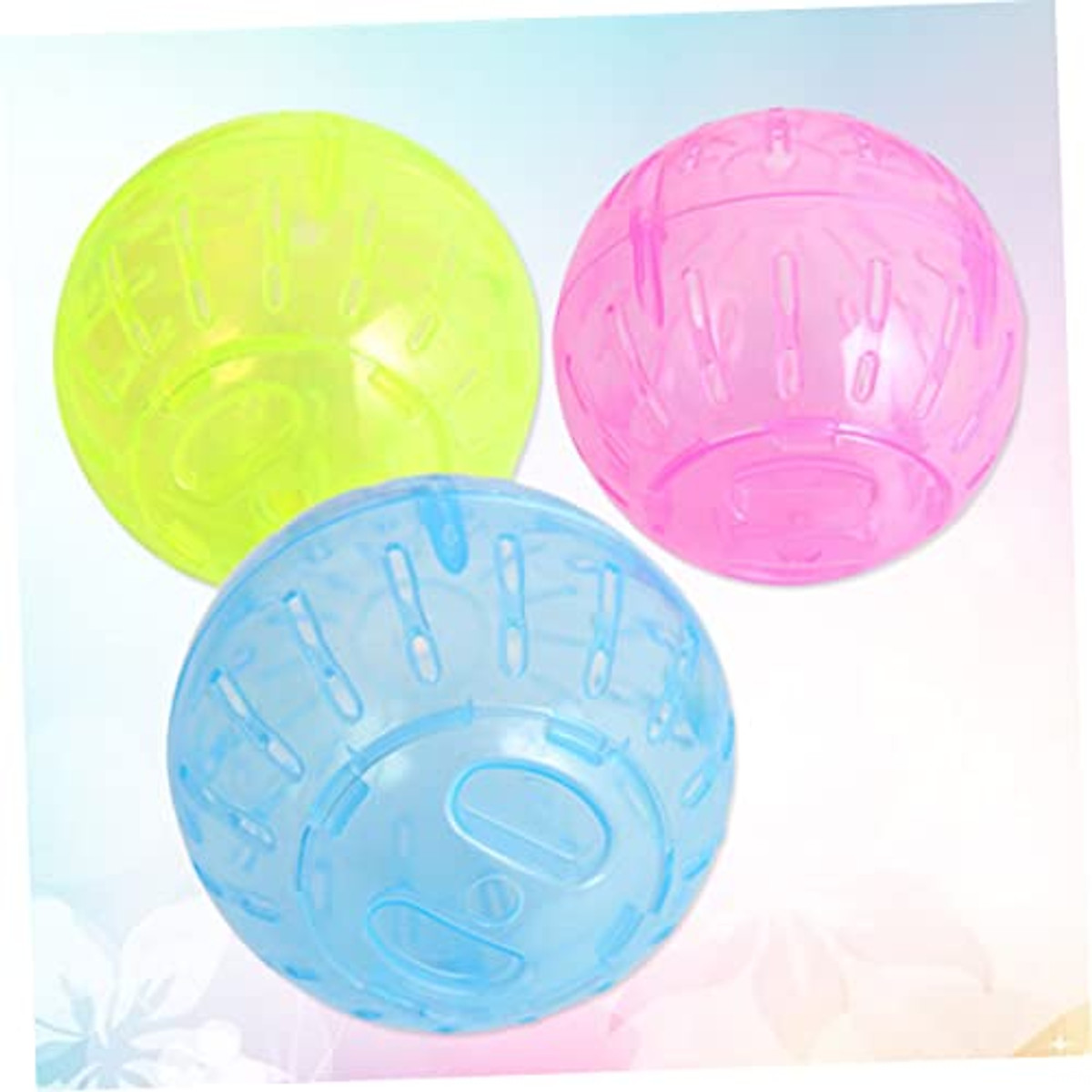 Hohopeti 3pcs Cm Transparent Gerbil for Animal Pets Plastic Wheel Run-About Mini Cage Chinchilla Ball- Ball Color Cute Pig Running Toy Runner Hedgehog Exercise Portable Accessories