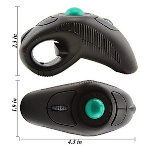 EIGIIS 2.4G Ergonomic Trackball Handheld Finger USB Mouse Wireless Optical Travel DPI Mice for PC Laptop Mac Left and Right Handed