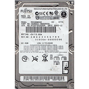 MHV2060AH, PN CA06531-B20200DL, Fujitsu 60GB IDE 2.5 Hard Drive