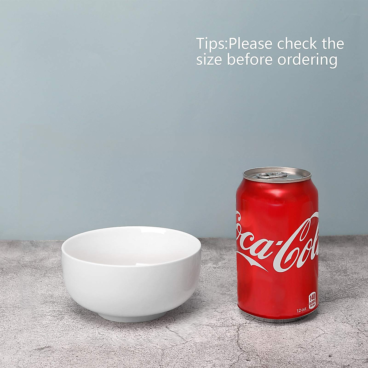 amhomel Ceramic Ice Cream Dessert Bowls, Cereal Bowls Set of 10, Porcelain Soup Bowls for Kitchen, 11 Oz Small Serving Bowls, Lead-Free, Dishwasher & Microwave Safe - White, 4.5 Inch