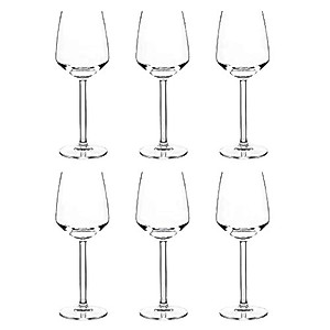 Classic14OZ Premium Quality Plastic Acrylic Stem Wine Glasses , Set of 6 -Clear, Dishwasher Safe, BPA Free (clear, 6)