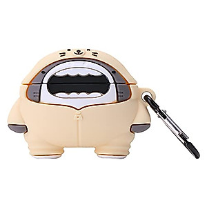 Aerymli 3D Cute Bear Shark Case for Airpods 3rd,3D Cute Kawaii Unique Character Fashion Kits Kids Teens Girls Women Bear Shark Animal PVC Case for Airpod 3rd Gen 2021 Case (Bear Shark)