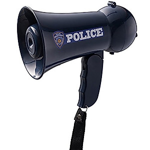Dress-Up-America Police Officer Megaphone For Kids - Blue Policeman Bullhorn With Siren Sound