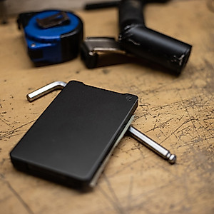 Groove Life Groove Wallet Gun Metal/Black Leather Go Mens Minimalist Aluminum Credit Card Holder, Magnetic Thumb Swipe, RFID Blocking, Magsafe, Genuine Leather Attachment, Lifetime Coverage