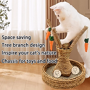 Hamiledyi Bunny Chew Toys Rabbit Rattan Grass Scratcher Climbing Tree Fun Tree Carrot Play Toys for Small Animal Guinea Pig Tooth Cleaning