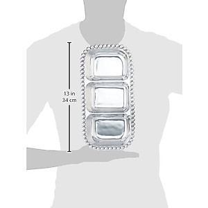 Mariposa Pearled Small 3-Section Server