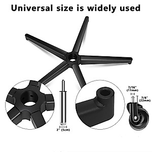 Office Chair Gas Lift Cylinder-Caster Wheels Replacement(Set of 5) for Hardwood Floors and Carpet，28'' Heavy Duty Office Chair Base Replacement