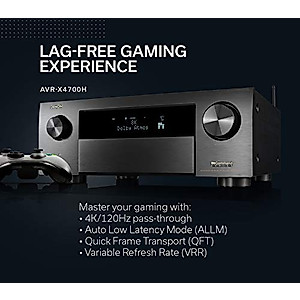 Denon AVR-X4700H 8K Ultra HD 9.2 Channel (125 Watt X 9) AV Receiver 2020 Model - 3D Audio & Video with IMAX Enhanced, Built for Gaming, Music Streaming, Alexa + HEOS