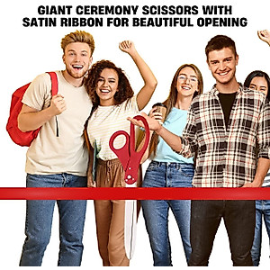 Red Ribbon Cutting Ceremony Kit – 25" Giant Scissors for Ribbon Cutting Ceremony Kit Giant Ribbon Cutting Giant Scissors Ceremony with Red Ribbon Grand Opening Ribbon and Scissors for Special Events