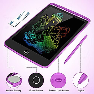 2 Pack LCD Writing Tablet, Colorful Screen Doodle Board 8.5 Inch Drawing Tablet for Kids, Learning Toys Birthday Gifts Travel Activity Games for 3 4 5 6 Year Old Boys and Girls Toddlers（Purple Pink）