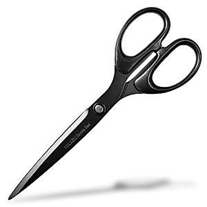 Seki Japan Japanese Multipurpose Scissors, 7.3 inch Fluorine Coating Stainless Steel Blade Office Shears for Cutting Paper Craft Fabric Photos