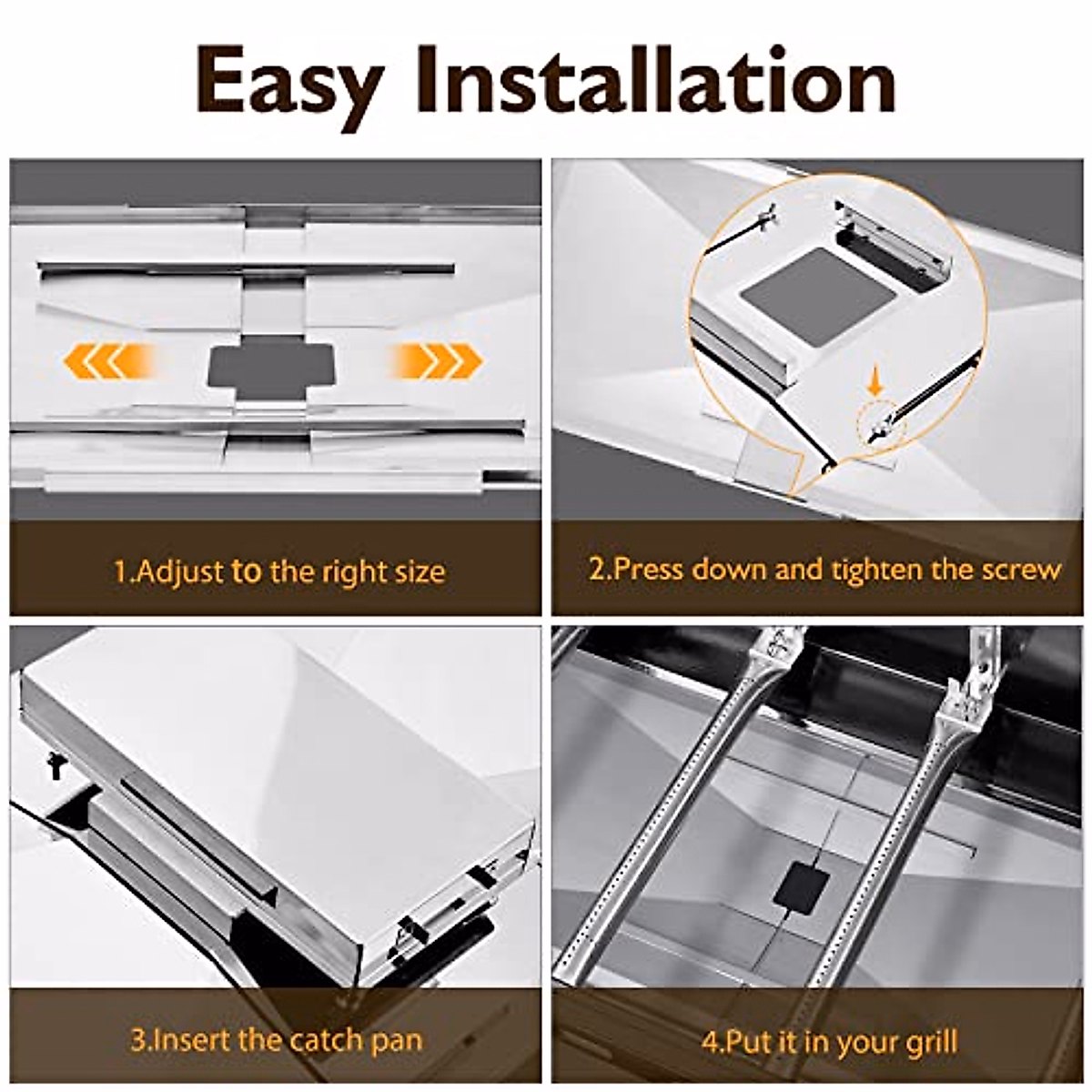 DGF510SBP 70-01-186 Drip Pan Grease Tray with Catch Pan Set Grill Replacement Parts for Dyna Glo, Backyard, BHG, Uniflame and More Gas Grill Brand Dynaglo DGH474CRP Parts Adjustable Grill Drip Tray