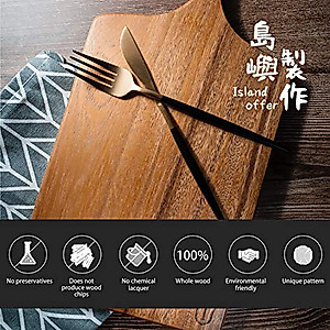 Islandoffer ash Wood Round Black Tray Tea Cake Tray Japanese Style (1pc)