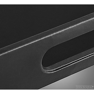 Home Redefined Beautiful Modern Elegant 18"x12" Rectangle Classic Black Faux Leather Decorative Ottoman Coffee Table Perfume Living Room Kitchen Serving Tray with Handles for All Occasion's