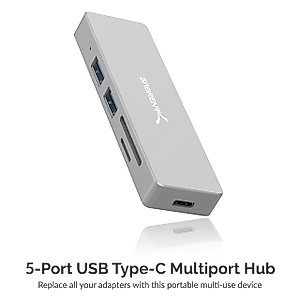 Sabrent 5 in 1 USB C Multi-Port HUB + USB Type-C External Stereo Sound Adapter