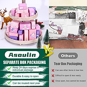 Asoulin Girls Advent Calendar 2023 -Unicorn Gift for Girl 24 Days Surprise Gift Box Funny Christmas Countdown Calendar for Teen Girl Kid Xmas Gift Basket with Hair Accessories Jewelry Sunglasses Purse