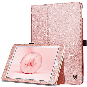 BENTOBEN for iPad Air 2 Case, iPad 6th Generation Case, iPad 5th Gen Case,Folio Folding Stand Auto Wake/Sleep with Pencil Holder Glitter PU Cover for iPad Air 2/Air 1, iPad 9.7 2018/2017,Rose Gold