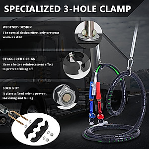 CheeMuii Semi Truck Air Lines Kit 12 FT 3 in 1 ABS Electric Power Line Air Hoses with Gladhands, Handles, Holder and Tender Spring Kit for Semi Truck Trailer Tractor