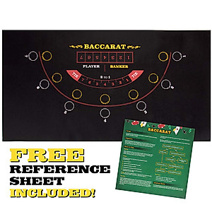Mini Baccarat Table Felt Layout - Includes Bonus Reference Card!
