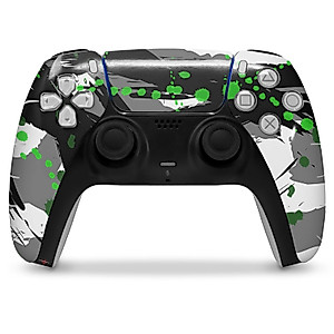 WraptorSkinz Skin Wrap compatible with Sony PS5 DualSense Controller Abstract 02 Green (CONTROLLER NOT INCLUDED)