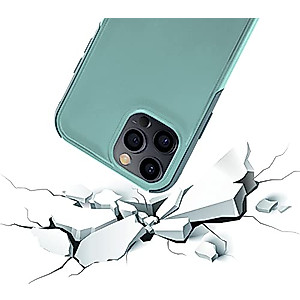 iPhone 12 Mini Screen Protector, Shockproof Slim Dual Layer Protection Scratch Resistant Hard Back Cover Bumper Wireless Charging (Aqua Mint)