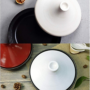 MYYINGBIN 10.2 Inches Moroccan Tagine Clay Casserole Slow Cooker Non-Porous Cone Lid Suitable for 2-5 People, Red