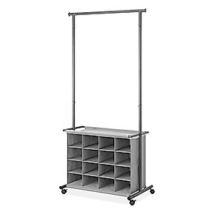 Whitmor 16-Cubby, Gray Garment Rack